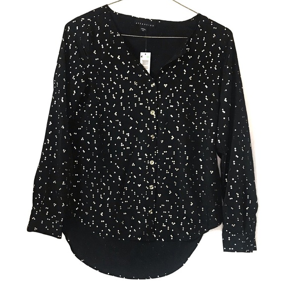 attention | Tops | Attention Black Button Up Business Small Blouse With ...